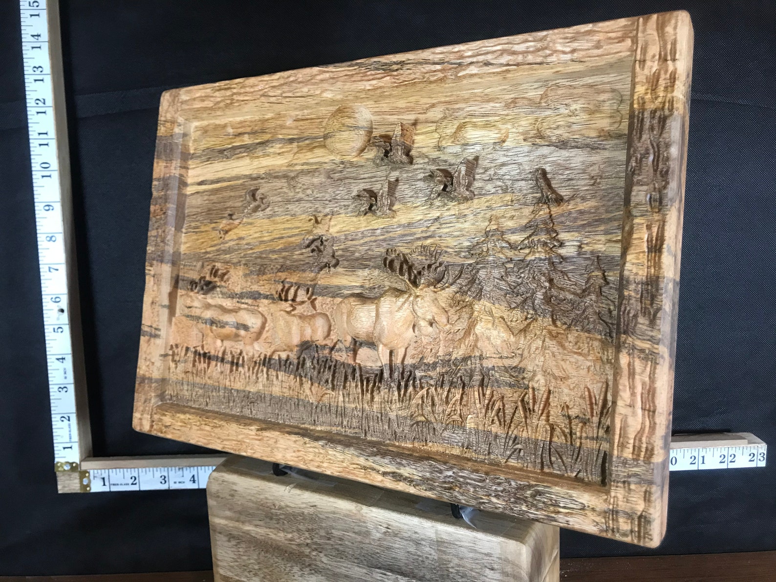 CNC Wood Wildlife Scene Wood Carved Wall Art | Etsy