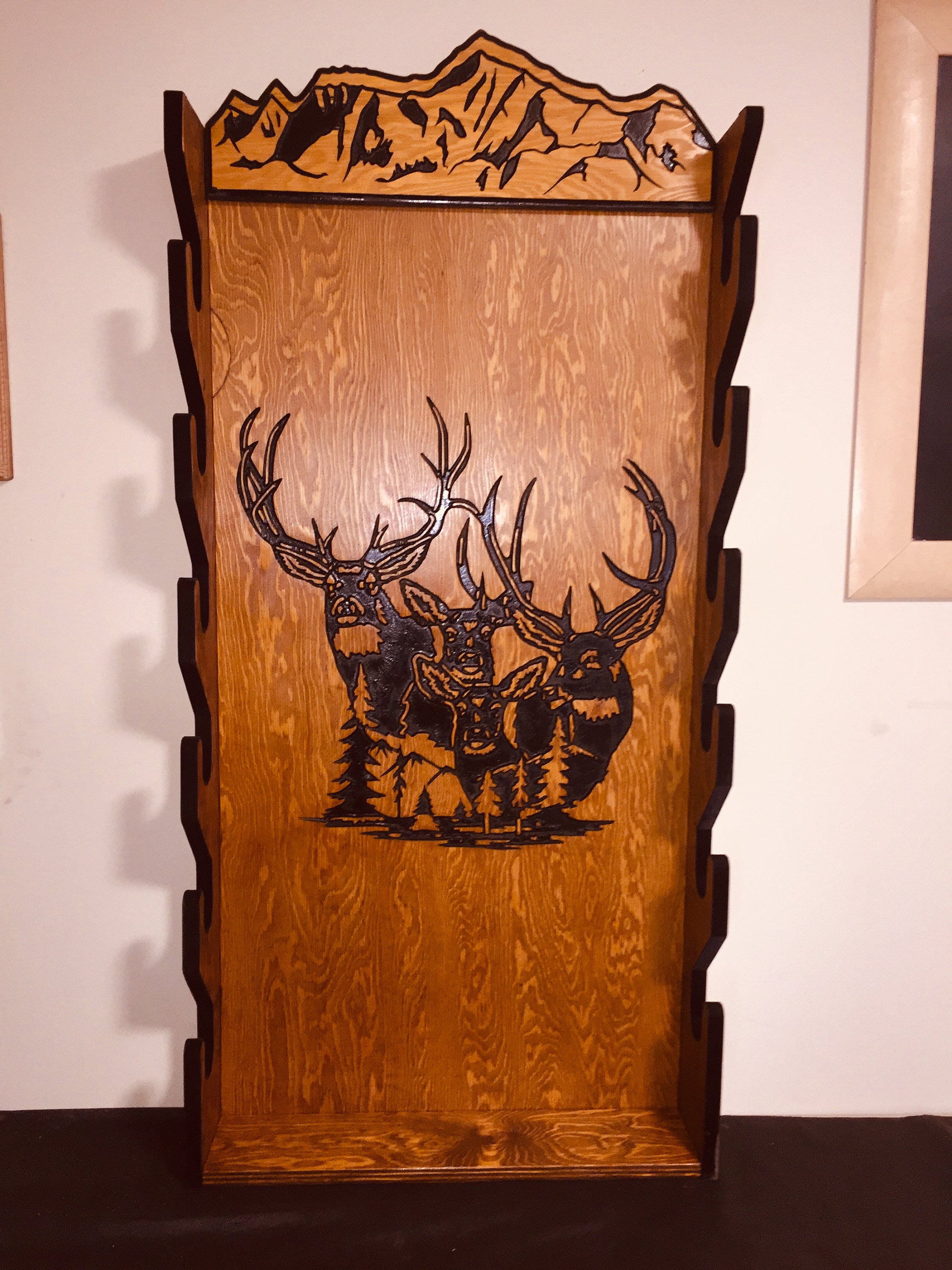 Wood Wall Gun Rack 5 or 6 Gun Holder - Etsy