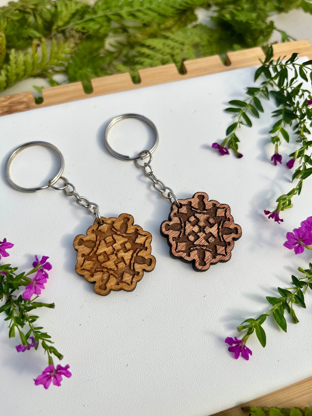 Hawaiian Hula Quilt Keychain Vintage Hula Dancer on Key Ring Affordable ...