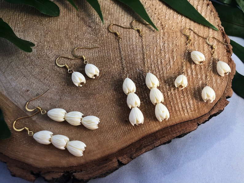 Pikake Flower ʻekolu Earrings Vintage Hawaiian Jewelry - Etsy