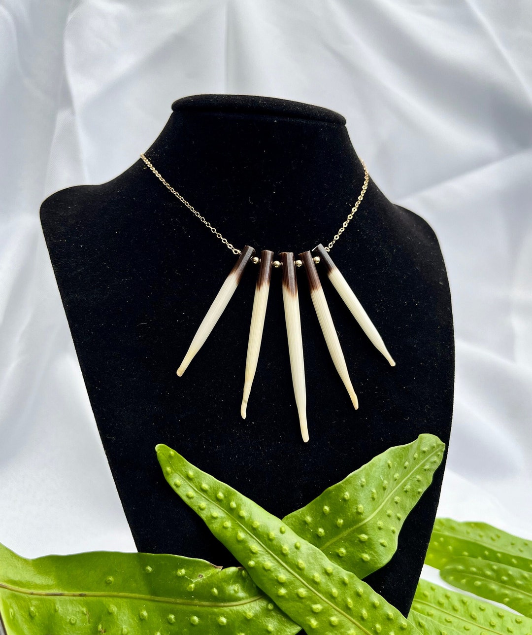 Black and White Porcupine Quill Necklace Statement Choker for Goth ...