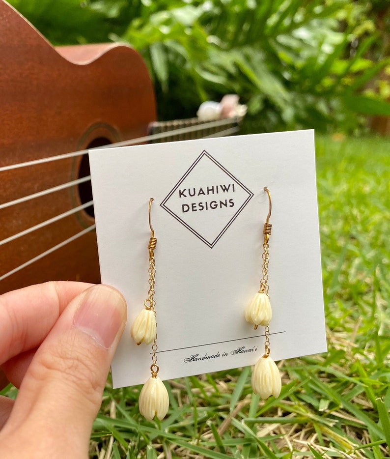 Pikake Flower ʻelua Earrings Vintage Hawaiian Jewelry - Etsy