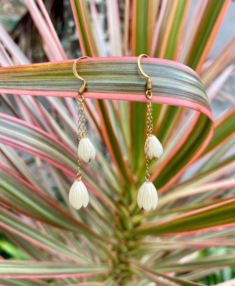 Pikake Flower ʻelua Earrings Vintage Hawaiian Jewelry - Etsy