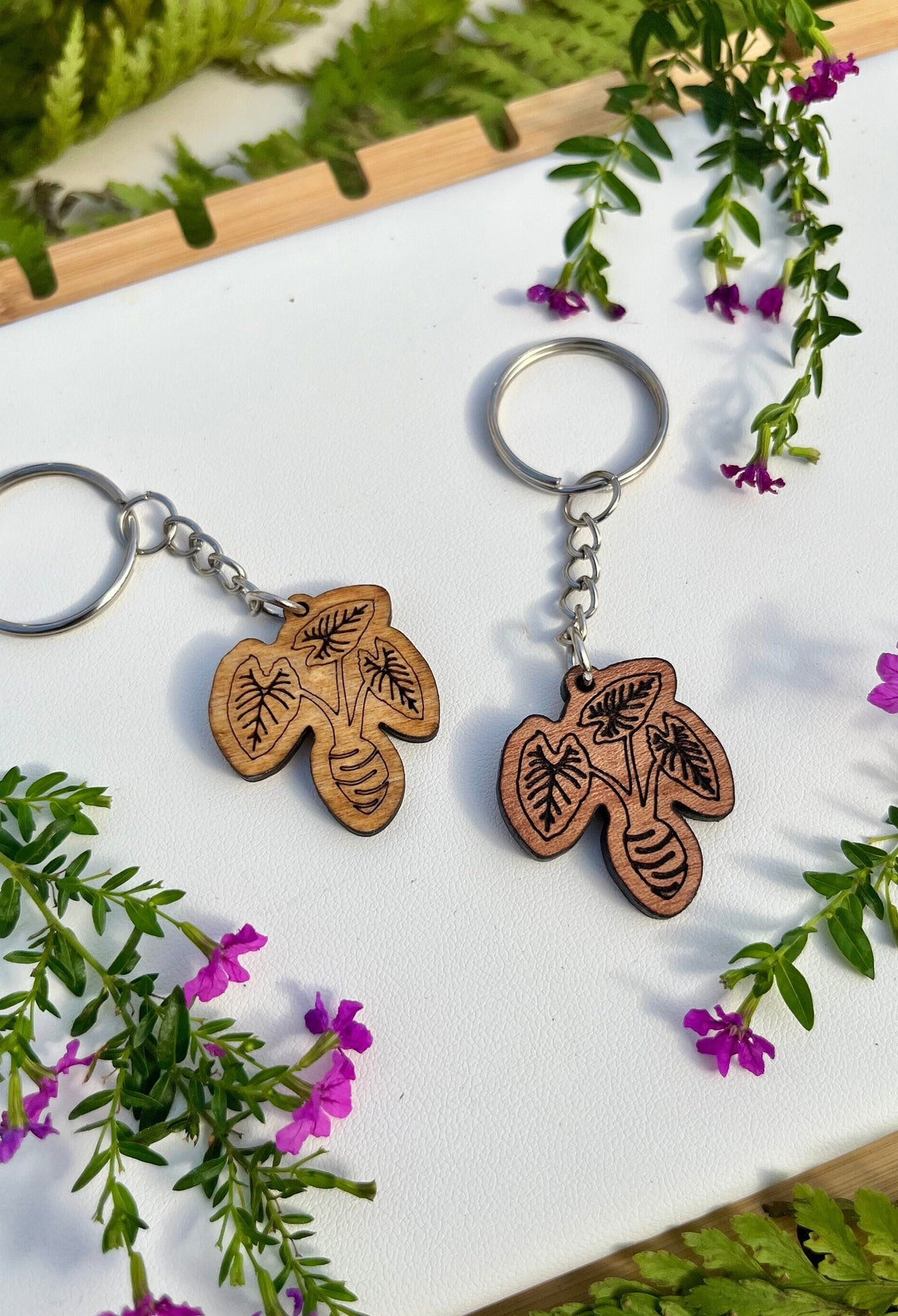 Kalo Keychain Hawaiian Taro Key Ring Accessory Native - Etsy