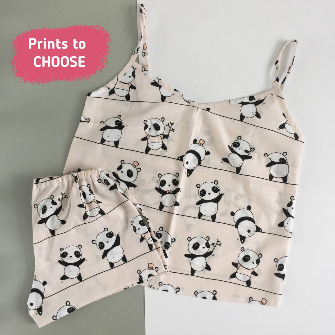 Pajama With Panda Short Pajama Set Gift for Women Girl Teen Sexy PJ ...