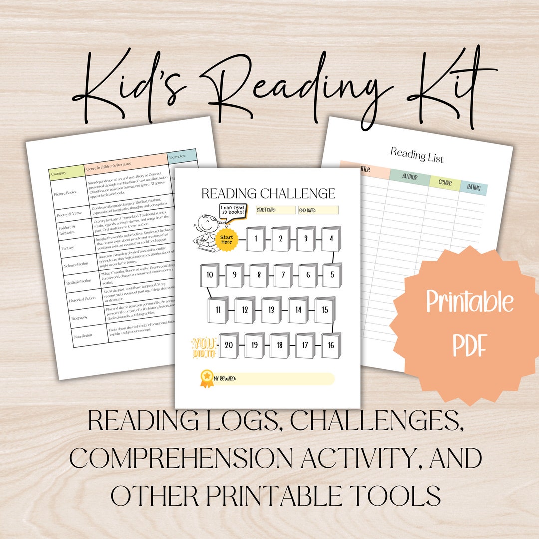 Kids Reading Tracker, Printable Journal Log, Genres, Book Suggestions ...