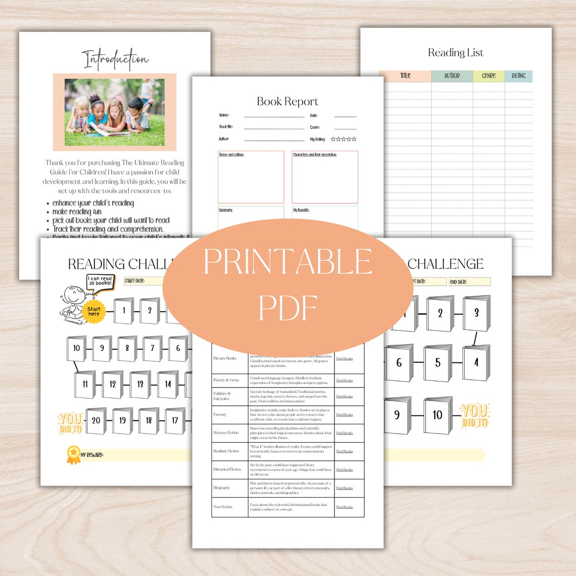 Kids Reading Tracker, Printable Journal Log, Genres, Book Suggestions ...