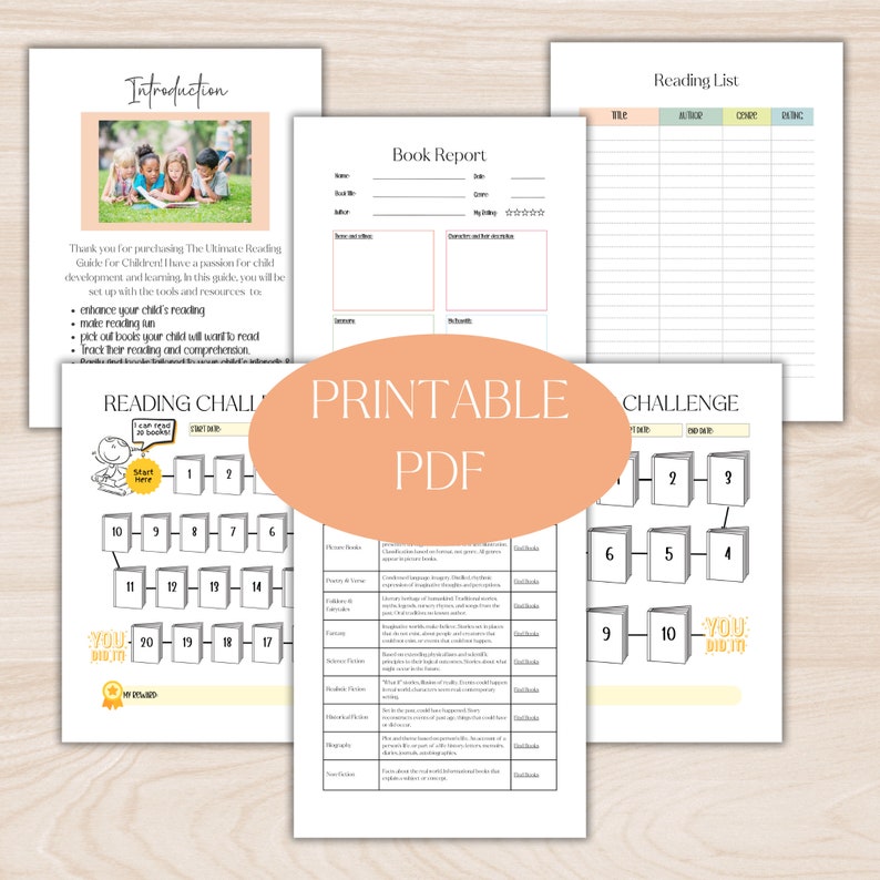 Kids Reading Tracker, Printable Journal Log, Genres, Book Suggestions ...