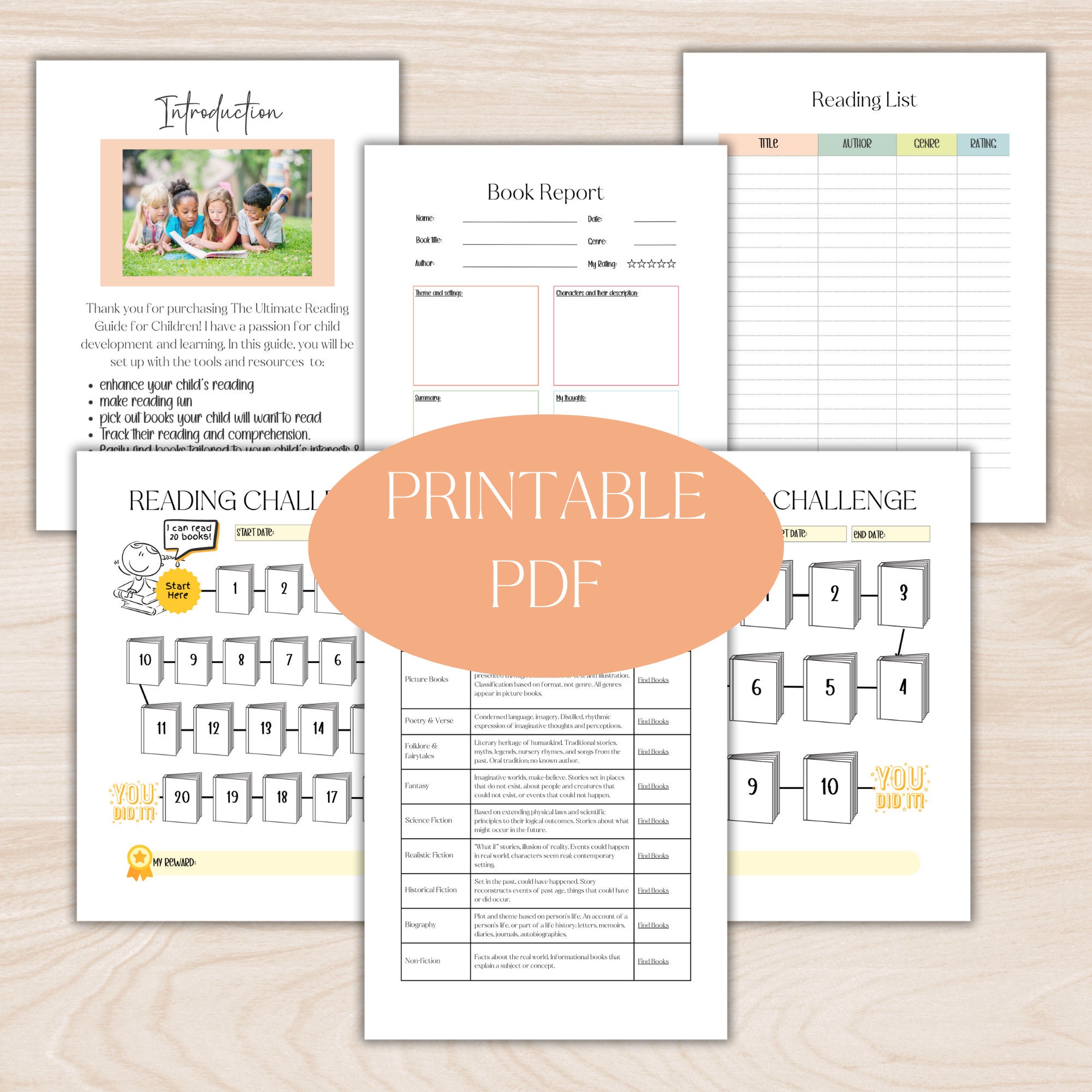 Kids Reading Tracker, Printable Journal Log, Genres, Book Suggestions ...