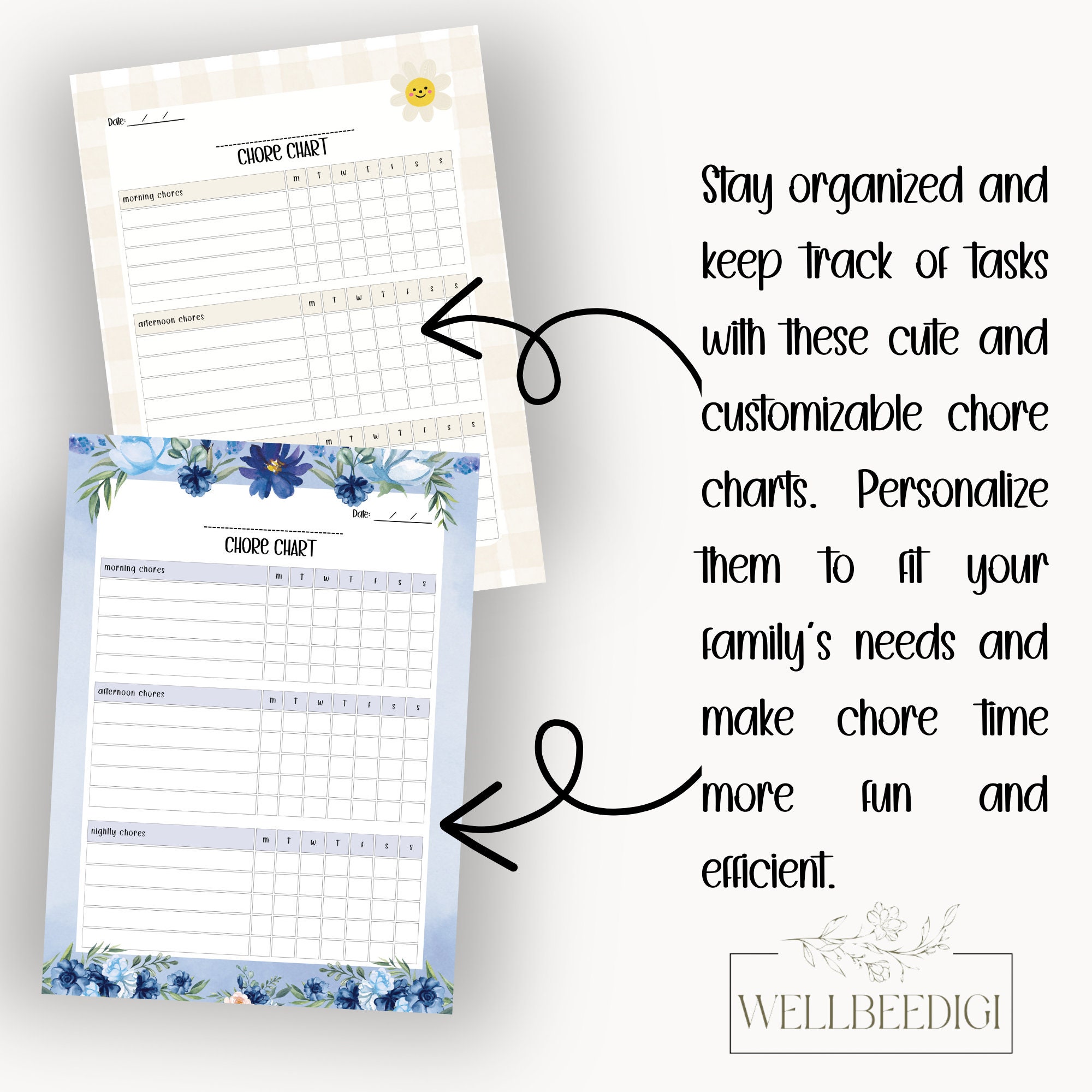 Kid's Chore Chart: Editable Printable - Etsy