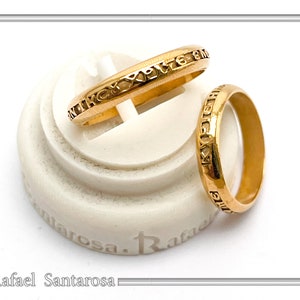 18k Solid Gold Jesus Prayer Ring: Handcrafted Christian Wedding Band - Etsy