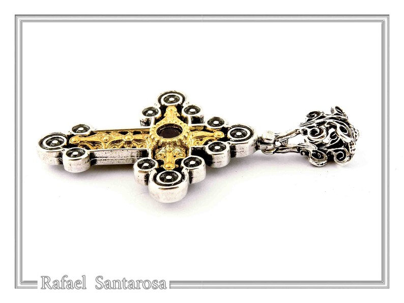 Lapis Byzantine Cross on Oxidized Sterling Silver and 18k Gold - Etsy