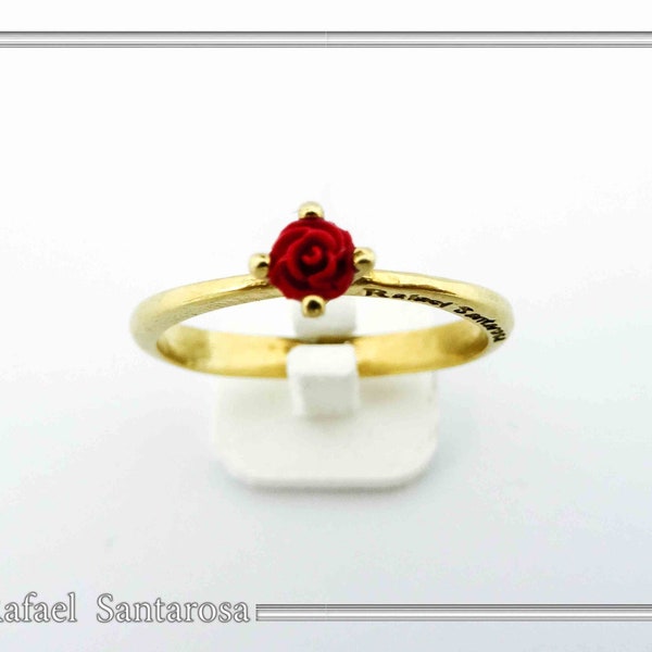 Red Flower Statement Ring - Etsy