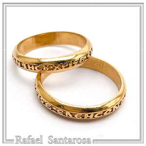 18k Solid Gold Jesus Prayer Ring: Handcrafted Christian Wedding Band - Etsy