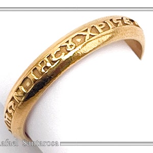18k Solid Gold Jesus Prayer Ring: Handcrafted Christian Wedding Band - Etsy