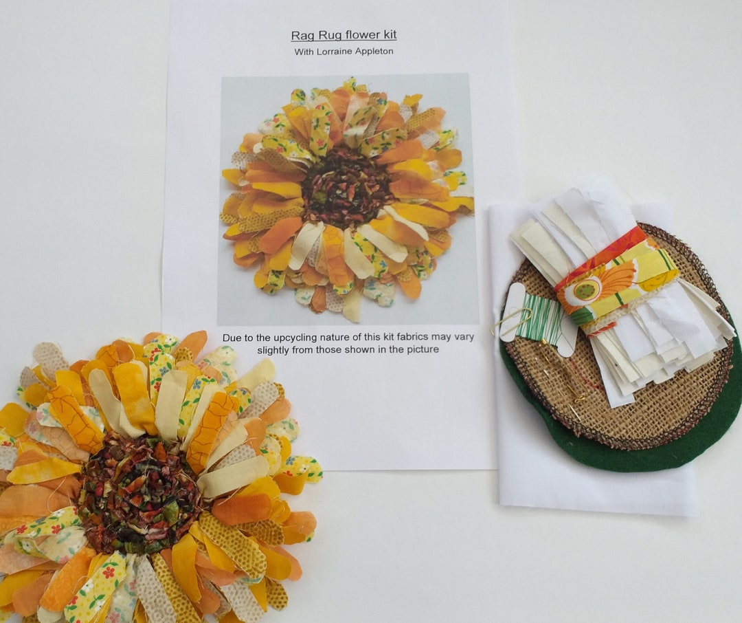 Sunflower Rag Rug Brooch Kit - Etsy