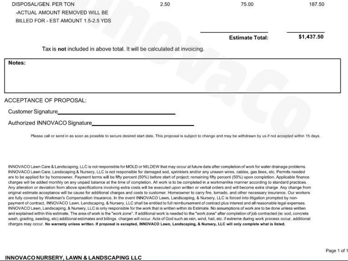 Lawn Quote, Landscaping Estimate, Lawn Mowing Quote, Lawn Maintenance ...