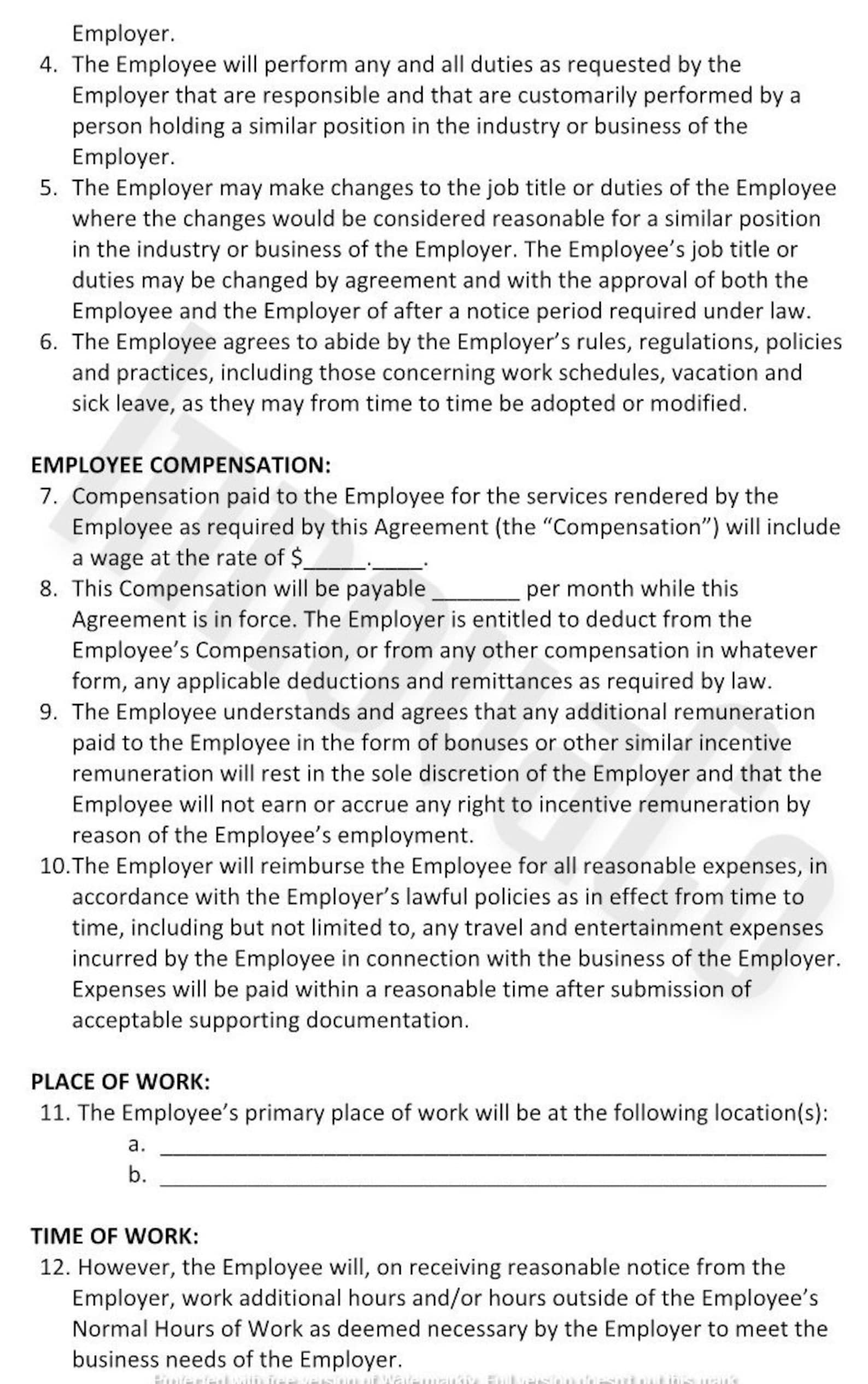 Employment Contract, Contract of Employment, Employment Agreement ...