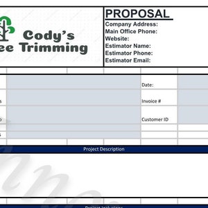 Tree Trimming Quote Template, Tree Care Estimate Template, Tree ...