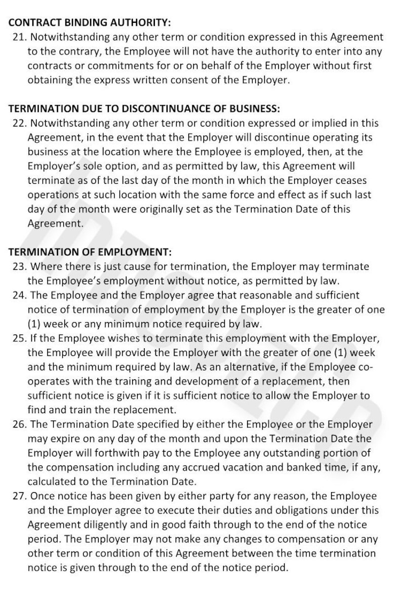 Employment Contract, Contract of Employment, Employment Agreement ...