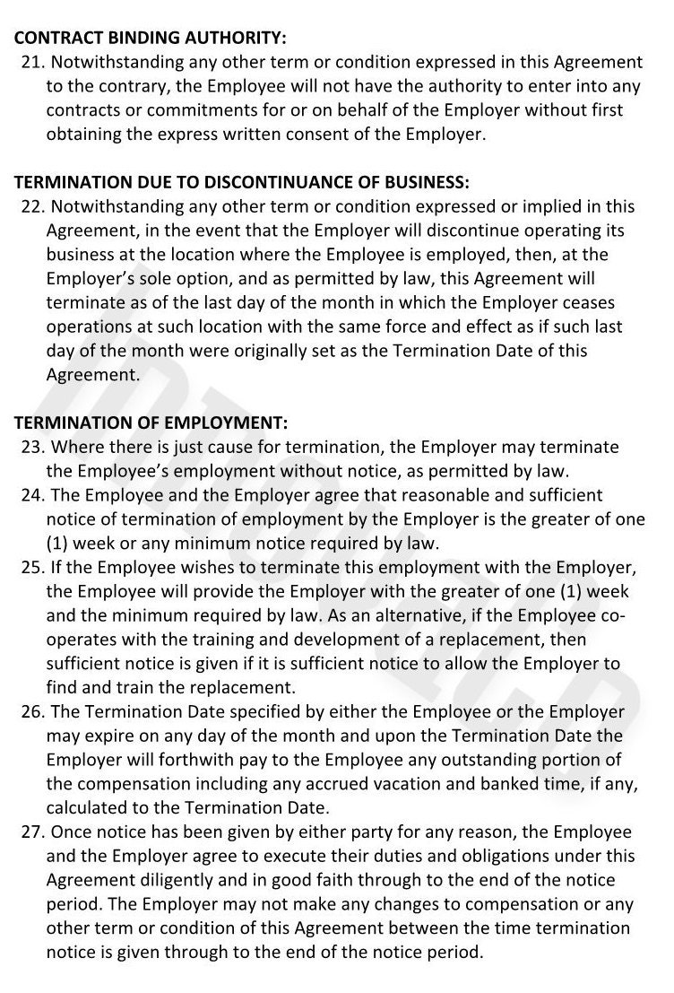 Employment Contract, Contract of Employment, Employment Agreement ...