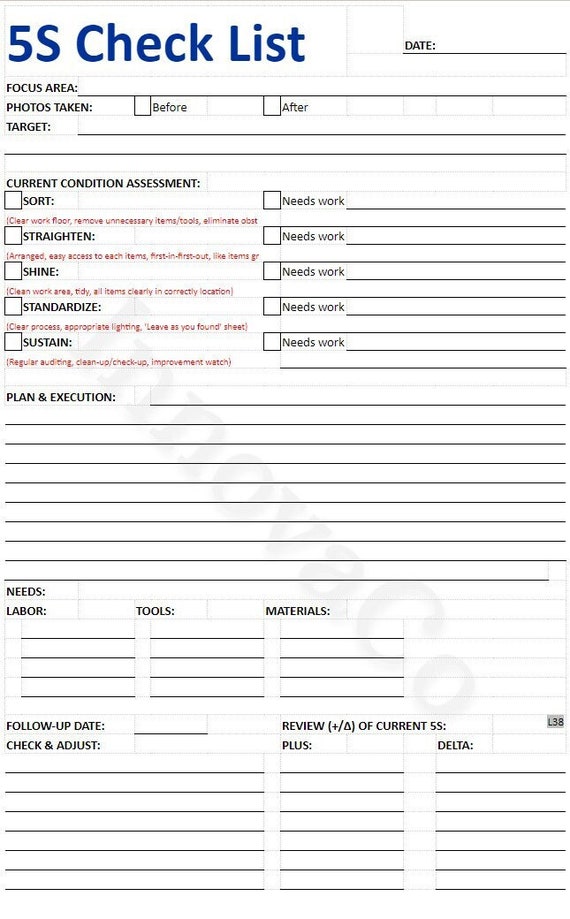 Lean Six Sigma 5s Assessment