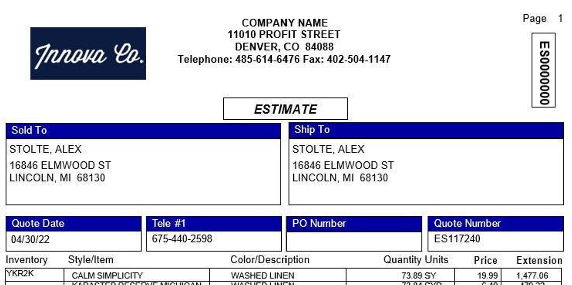 Contractor Quote Template, Quote Form, Handyman Quote Form, Quote ...