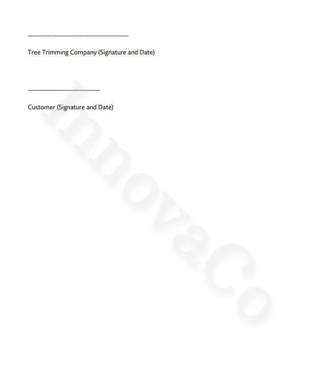Tree Trimming Contract Template, Tree Removal Contract Agreement, Tree ...