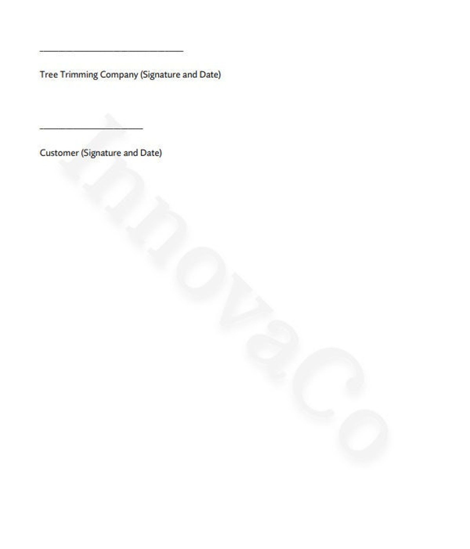 Tree Trimming Contract Template, Tree Removal Contract Agreement, Tree ...