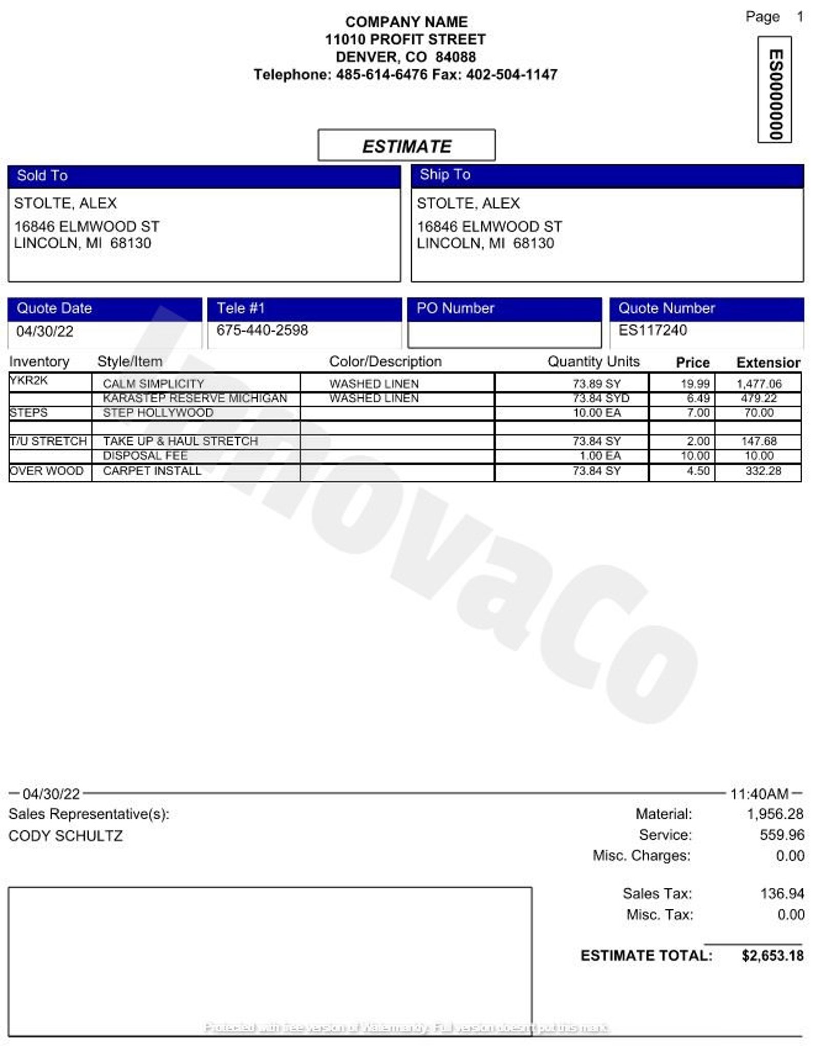 Contractor Quote Template, Quote Form, Handyman Quote Form, Quote ...