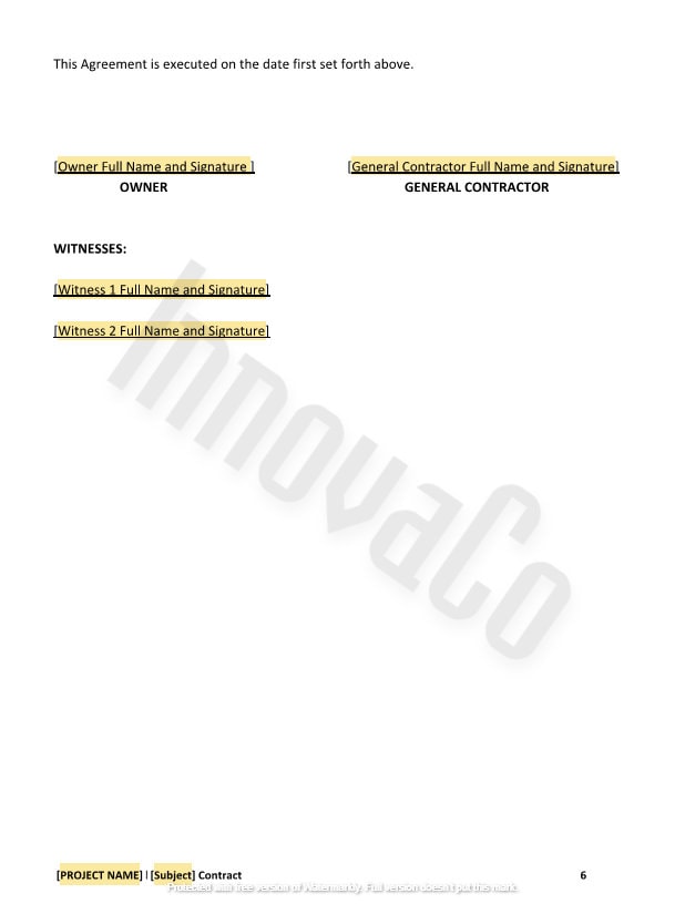 Construction Contract Template, Contractor Contract Template ...