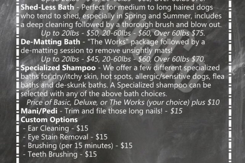 Pet Grooming Menu, Dog Grooming Menu, Grooming Menu Template, Editable ...