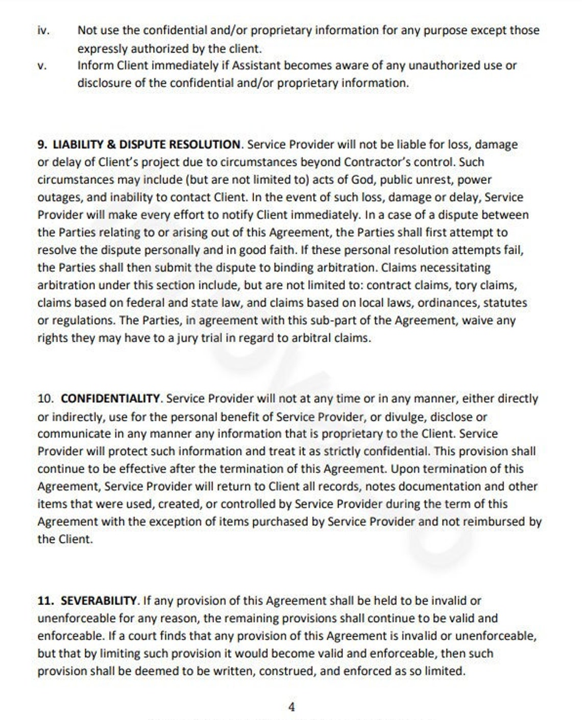 Virtual Assistant Contract, VA Contract Template, Virtual Assistant, VA ...