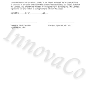 Simple Fencing Contract, Fencing Contract Template, Fencing and Gates ...