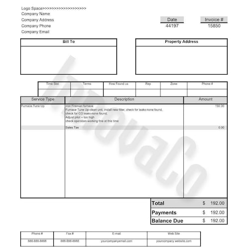 Contractor Invoice Template Invoice Form Handyman Invoice - Etsy