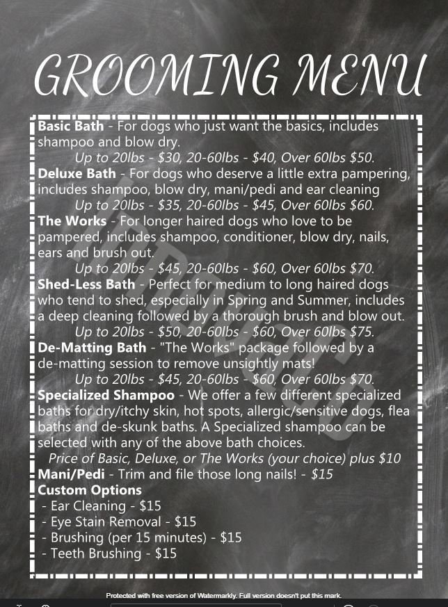 Pet Grooming Menu, Dog Grooming Menu, Grooming Menu Template, Editable ...