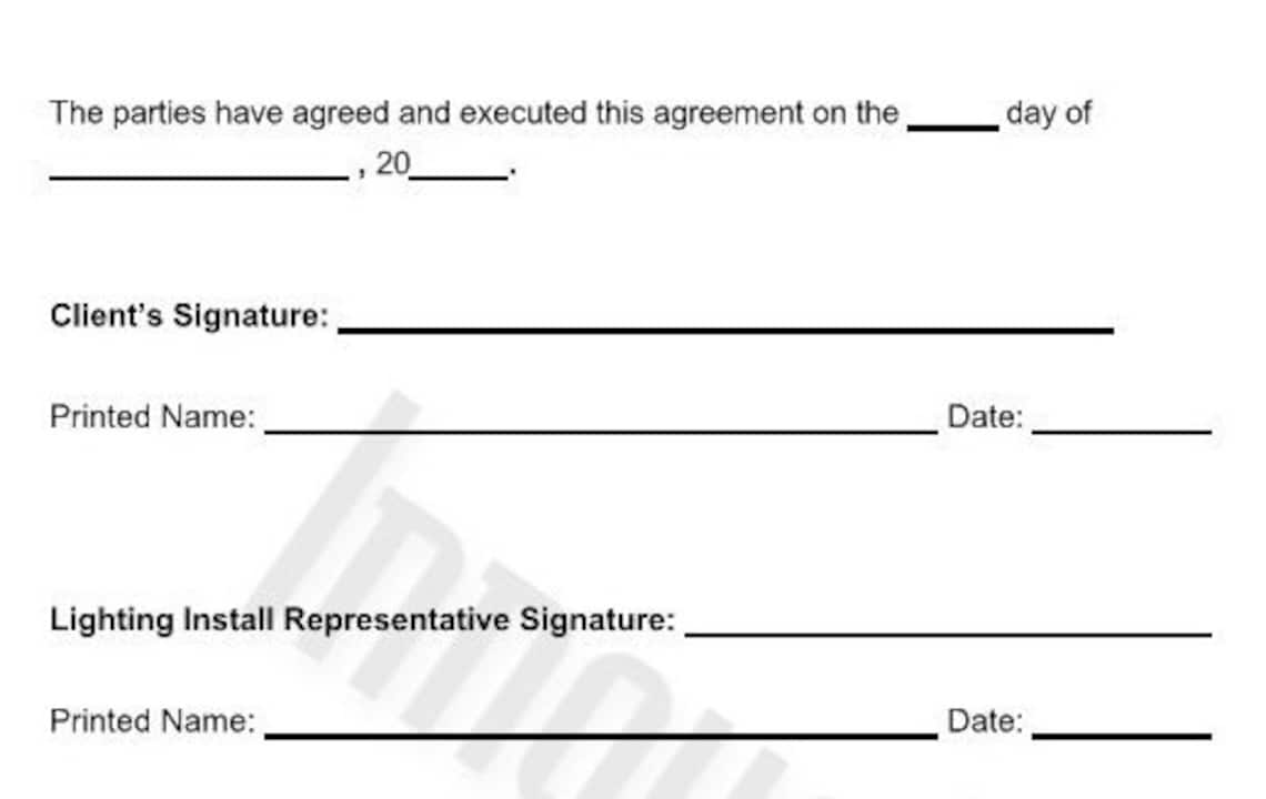 Christmas Light Installation Contract Template, Lighting Install ...
