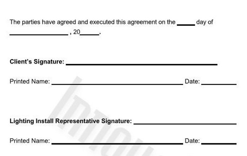 Christmas Light Installation Contract Template, Lighting Install ...