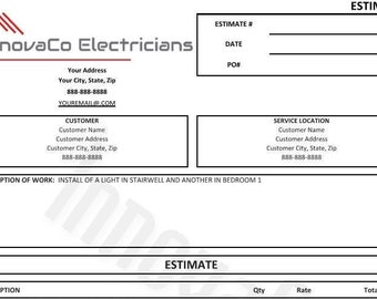 Electrical Contractor Estimate Template, Electrical Contractor Quote ...