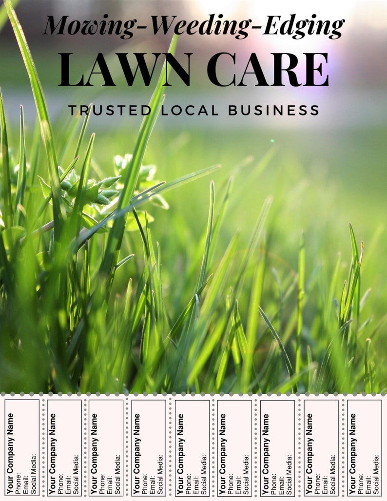 Lawn Care Tear off Flyer, Mowing Tear off Flyer, Weeding and Edging ...