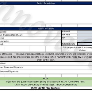Tree Trimming Quote Template, Tree Care Estimate Template, Tree ...