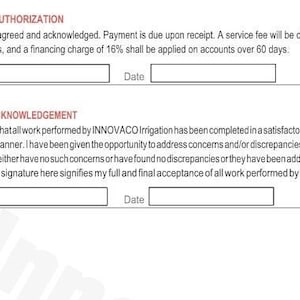 Irrigation Quote, Irrigation Invoice, Sprinkler Service Quote ...