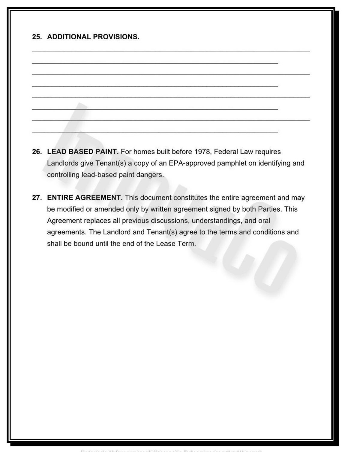 Rental Agreement, Residential Lease Agreement, Lease Contract, Rental ...