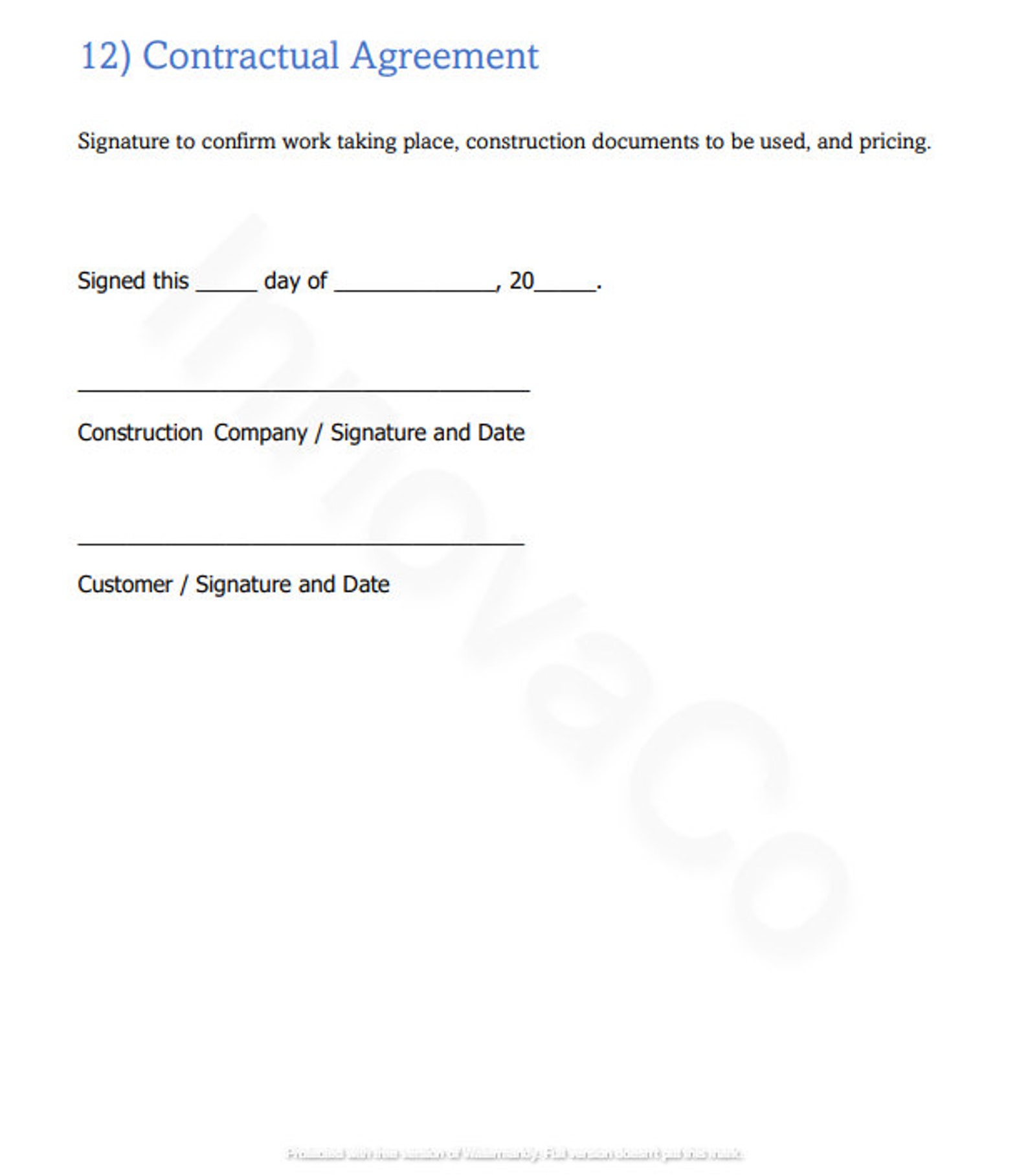 Construction Contract, Construction Agreement, Handyman Contract ...