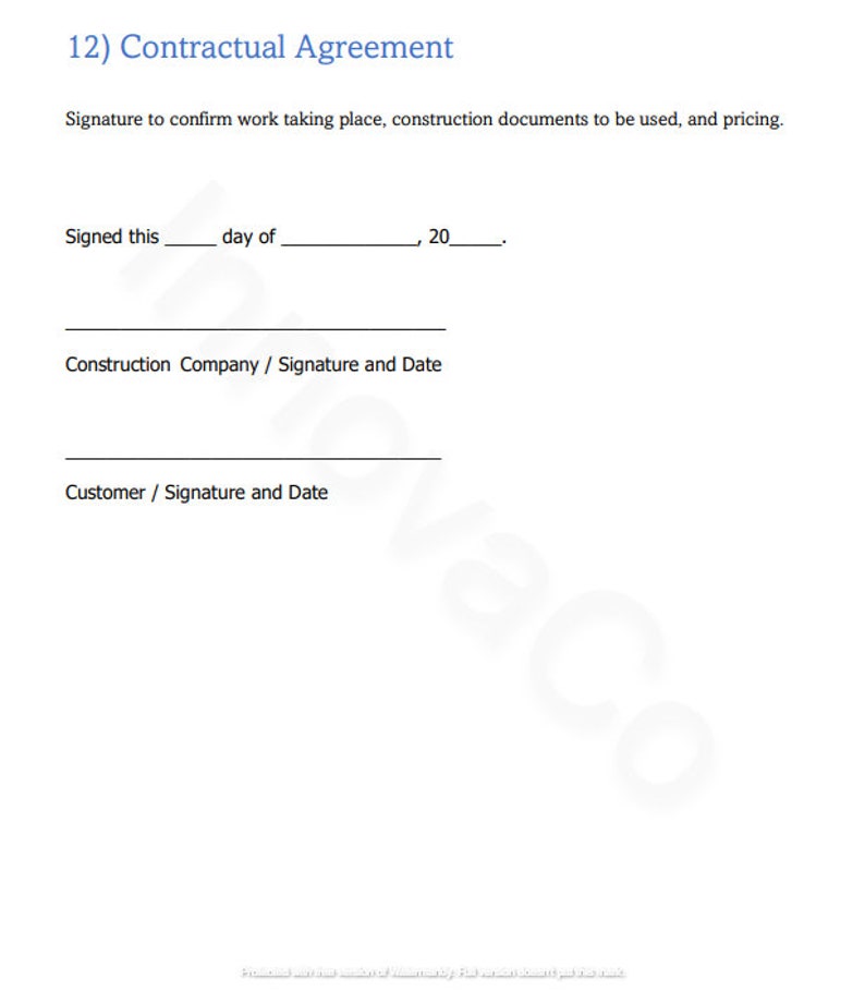 Construction Contract, Construction Agreement, Handyman Contract ...