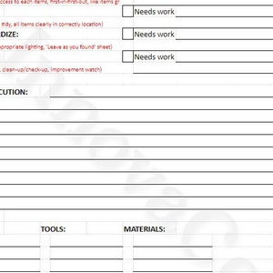 5S Checklist, 5S, LEAN Six Sigma, Checklist, Workplace Organization ...