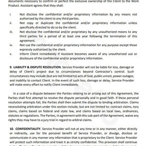 VA Contract Template, Virtual Assistant Contract, VA Agreement ...