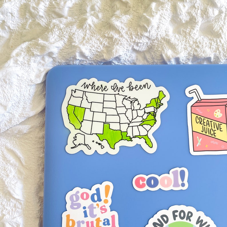 Where I've Been Map Vinyl Sticker United States USA - Etsy