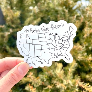 MAGNET Where I've Been Map Sticker | United States USA Decal | Travel ...