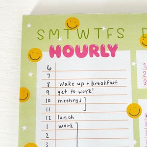 Happy Days Daily Life Planner Notepad Green Smile Stars to - Etsy